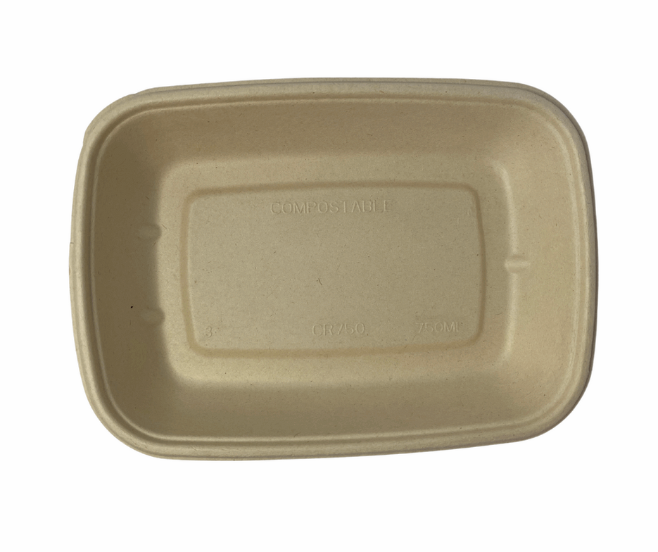 32oz Rectangular Fiber Container (300pcs) | Compostable | PFAS-Free ...