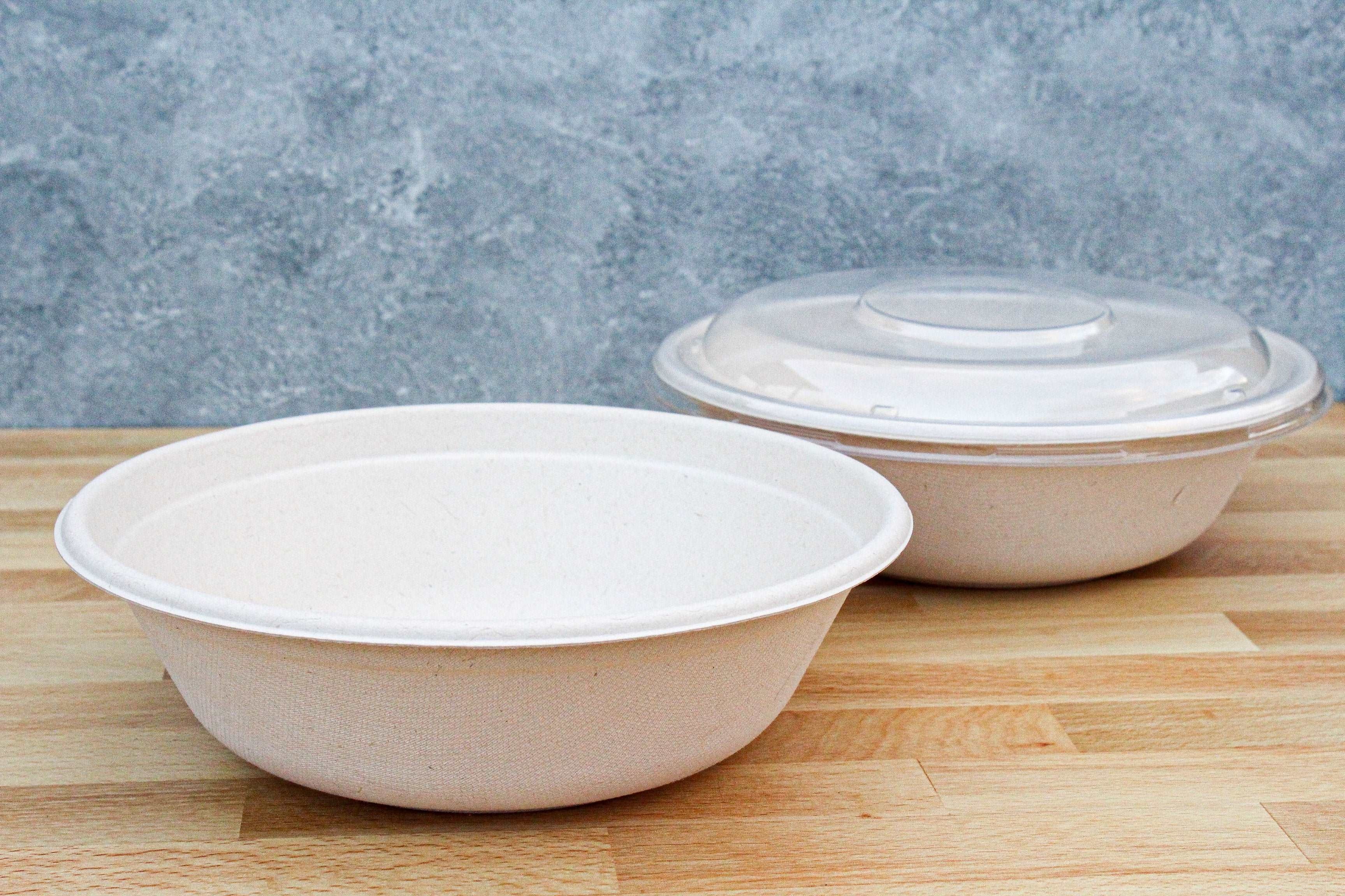 32oz Round Fiber Bowl (300pcs) | Compostable | Pairs with Clear Lid ...