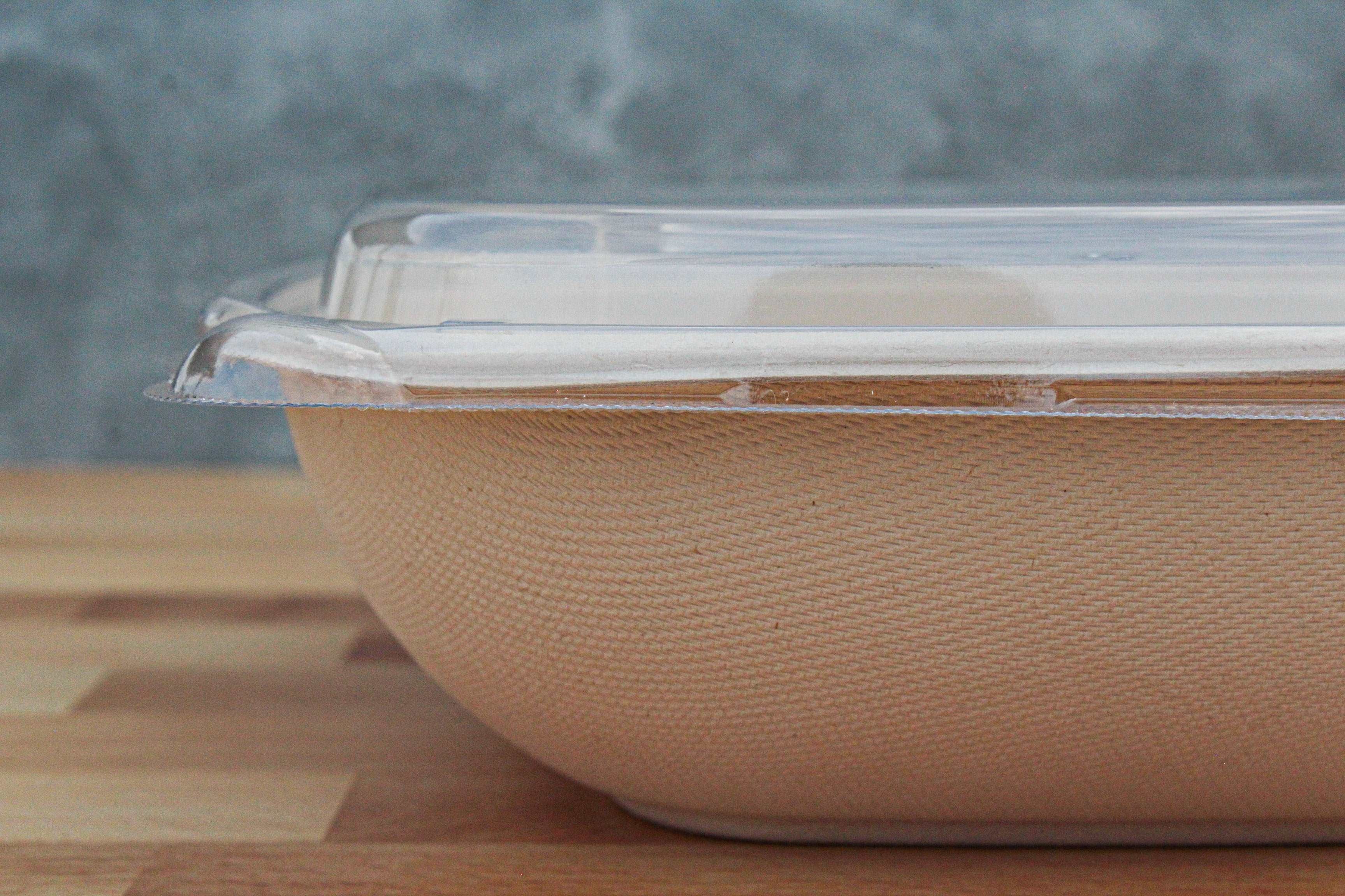 Clear Lid for Square Fiber Bowls (300pcs) | Take-Out Lid | Spill-Free ...