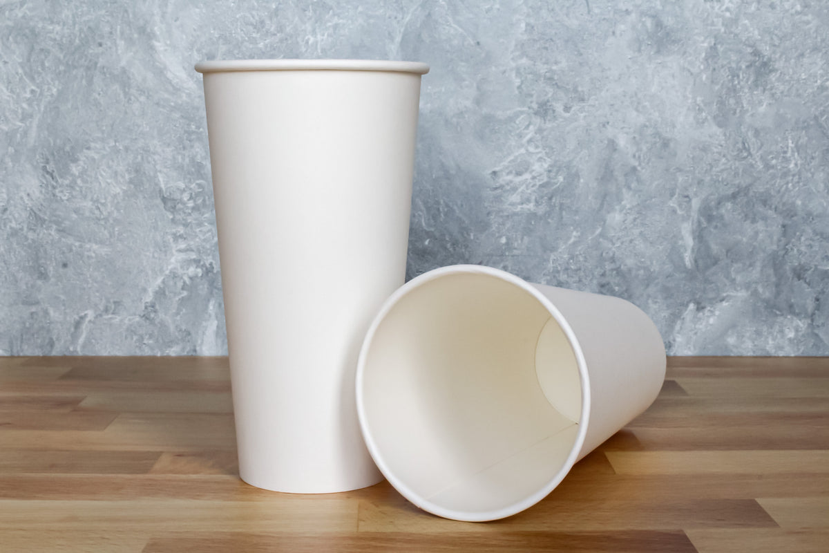20oz Extra Large Paper Hot Cup (500pcs) | Single Wall | White — This ...